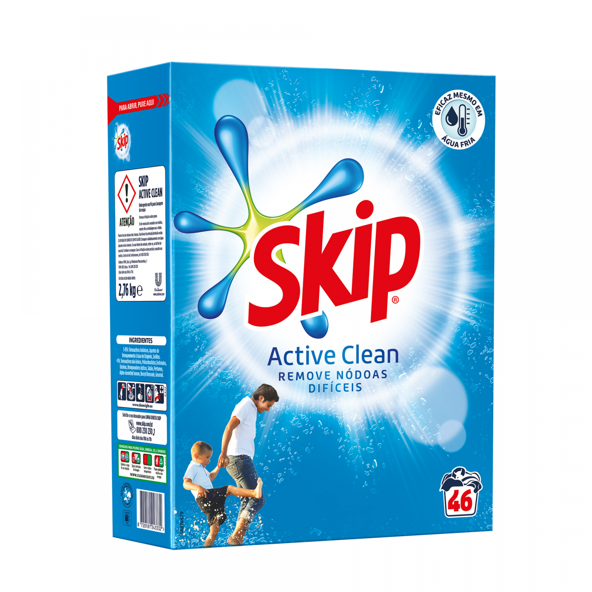 Detergente Pó Máquina Active Clean 46 DS SKIP - SF0236487_01690 | Agriloja