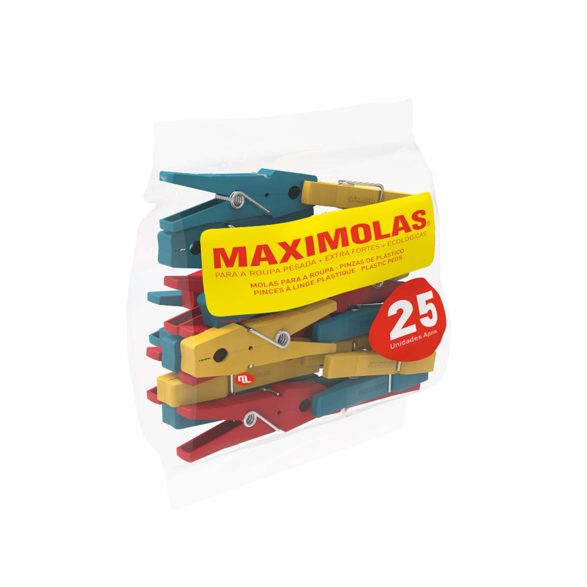 Molas Plástico Roupa 75 MM 25 UN MAXIMOLAS - SF0196911_01690 | Agriloja