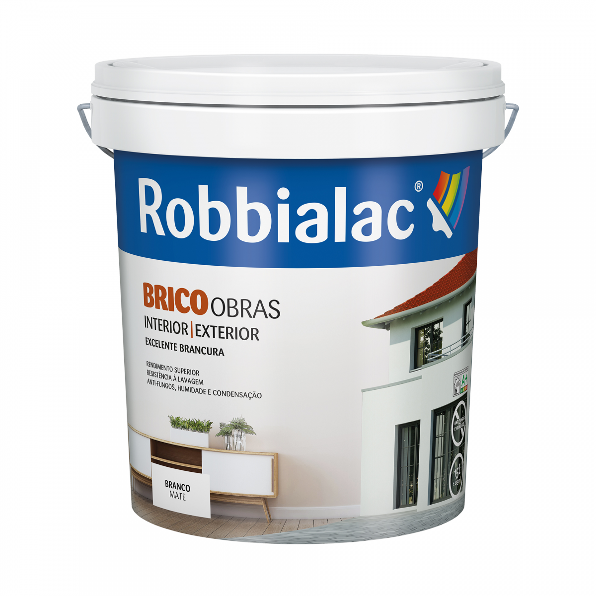 Tinta Brico Obras Int/Ext Mate 15L ROBBIALAC