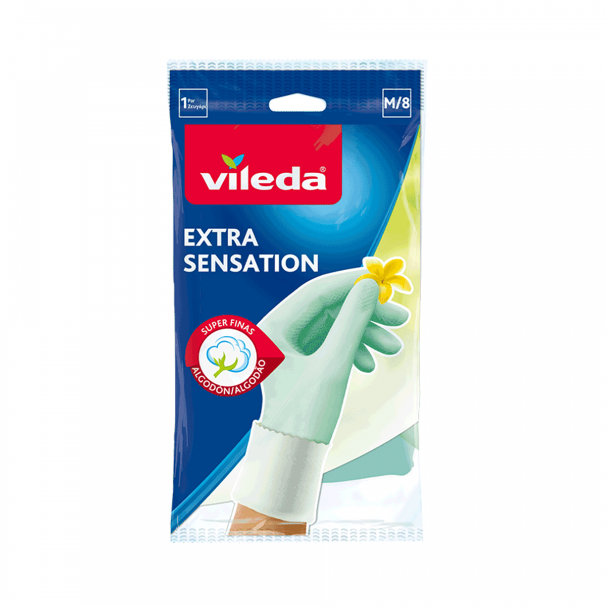 Luva Latex Interior Algodão Médio/ Grande VILEDA